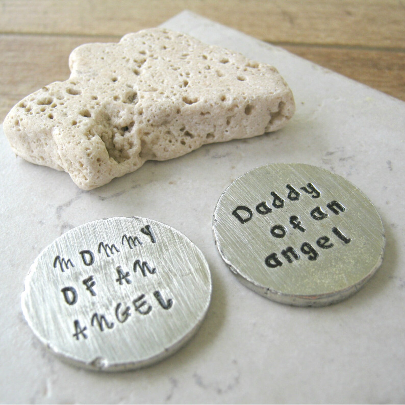 Set of 2 Personalized Memorial Tokens Mommy of an Angel - Etsy
