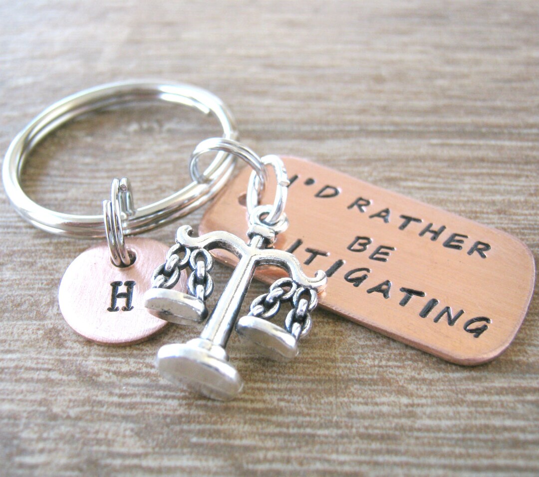 Personalized Lawyer Keychain, I'd Rather Be Litigating Keychain, Lawyer ...