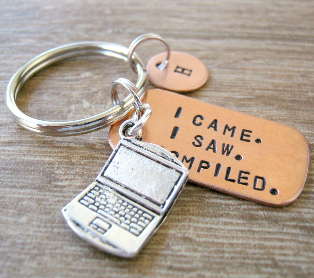 Programmer Keychain, I Came I Saw I Compiled, Laptop Charm, Hacker Gift ...