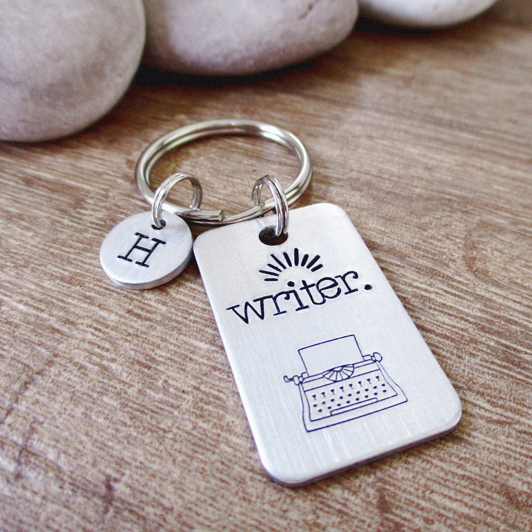 Typewriter Keychain, Writing Keychain, Author Gift, Novelist Gift ...
