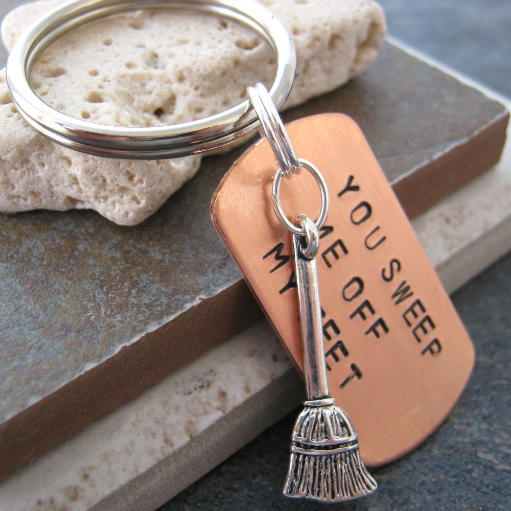 You Sweep Me off My Feet BROOM Keychain Valentine Humor | Etsy