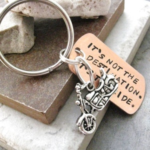 Personalized Motorcycle Keychain, Its Not the Destination, Its the Ride ...