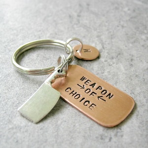 KITCHEN KNIFE Keychain, Personalized Chef Keychain, Cooking, Culinary ...