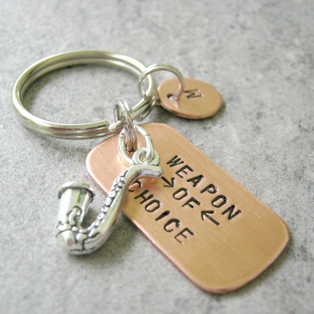 SAXOPHONE Keychain, Weapon of Choice, Sax Keychain, Saxophone Player ...