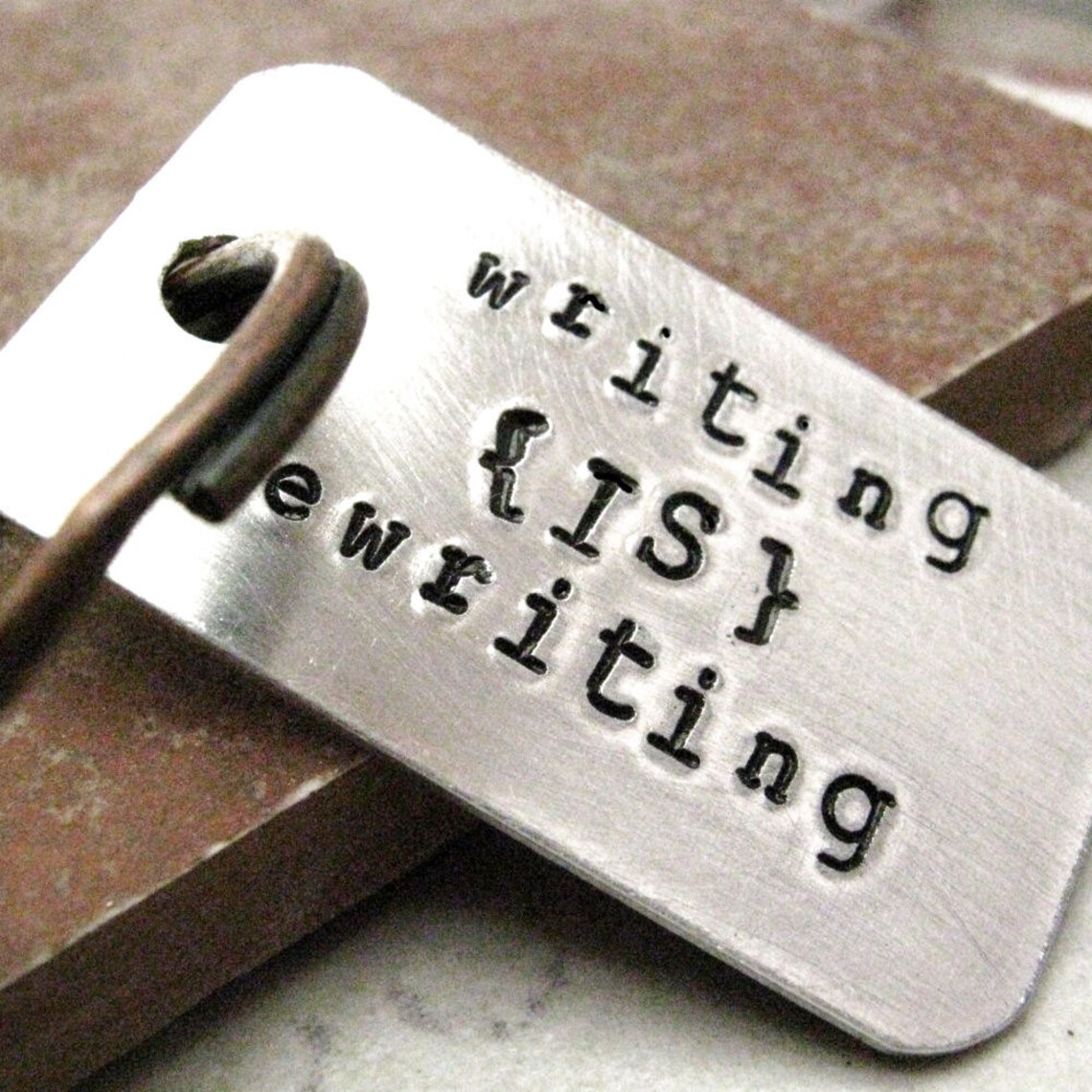 Writing Keychain Writing is Rewriting Keychain Author Gift - Etsy