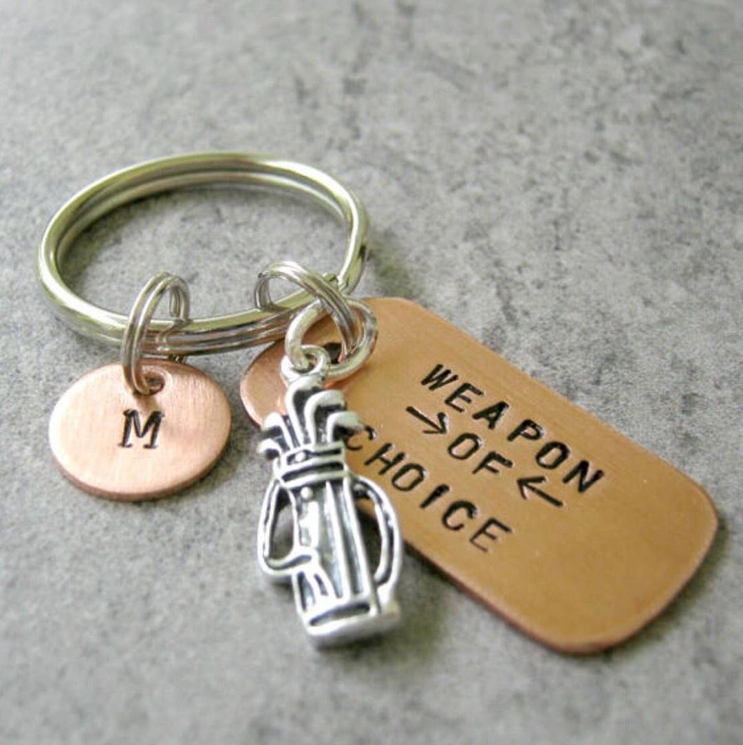 GOLF CLUBS Keychain, Weapon of Choice, Golfer Gift, Gift for Golfer ...