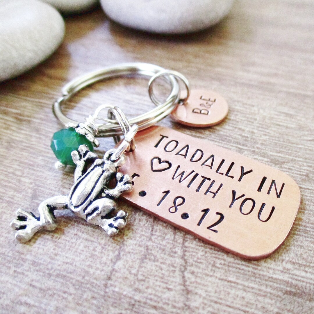 Personalized Frog Keychain, Toadally in Love With You, Choose Initial ...