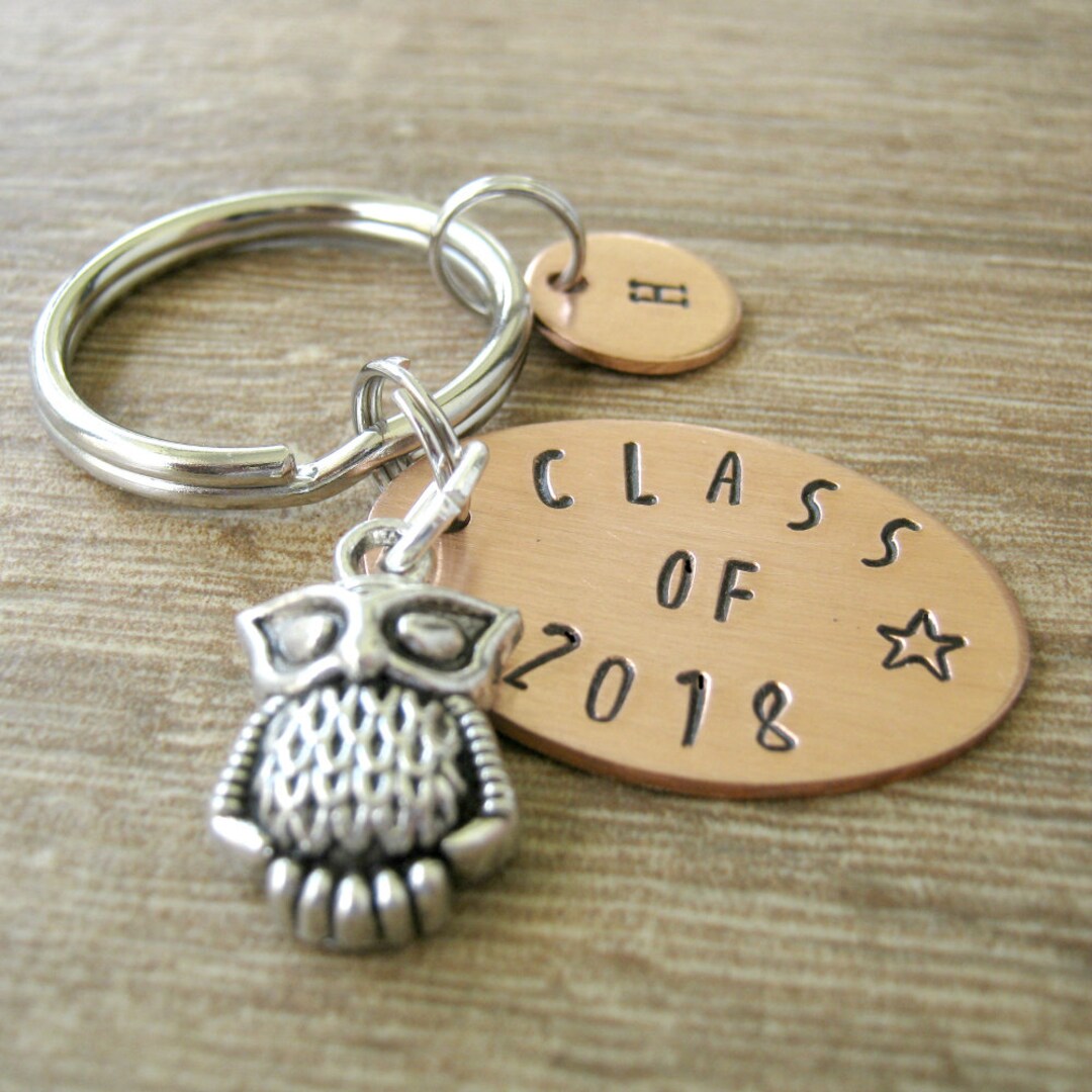 Class of 2026 Keychain, Owl Charm, Graduate Gift, Graduating Senior ...