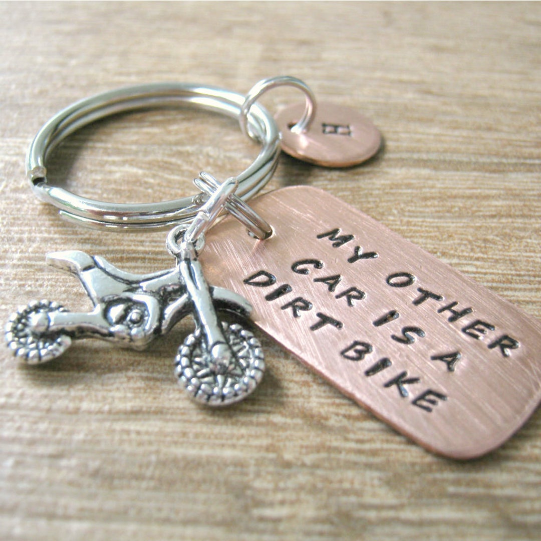 Personalized Dirt Bike Keychain, My Other Car is a Dirtbike Keychain ...