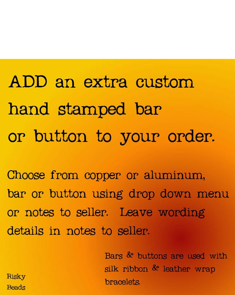 Add an extra custom hand stamped bar to your order choose | Etsy