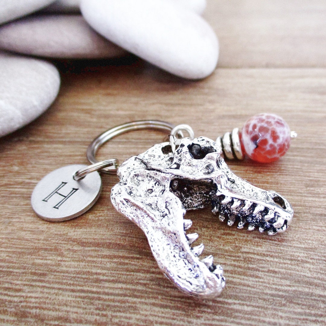 Dinosaur Skull Keychain, Dino Extinction Gift, Choose Meteor or Ice Age ...