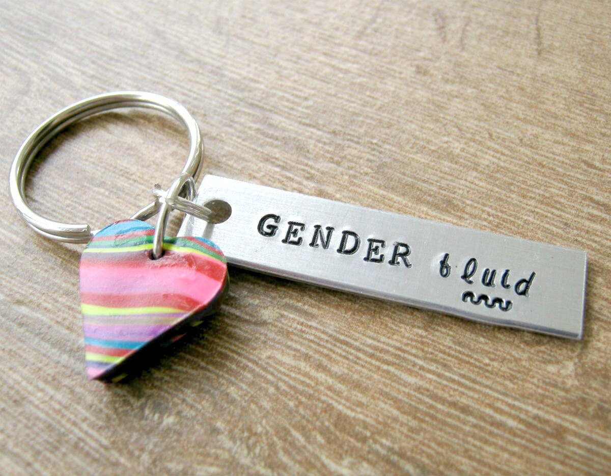 Gender Fluid Keychain Trans Keychain Transgender LGBTQ | Etsy