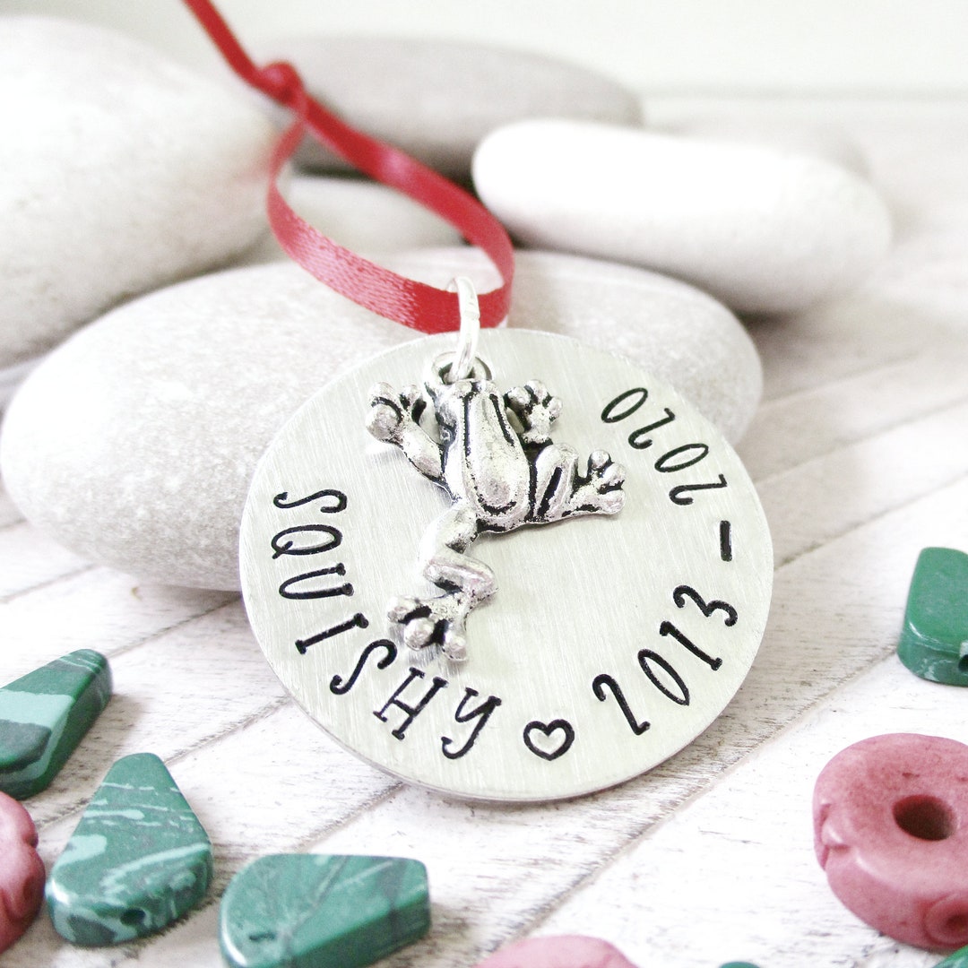 Personalized Frog Memorial Ornament, Pet Frog Ornament, Features Name ...