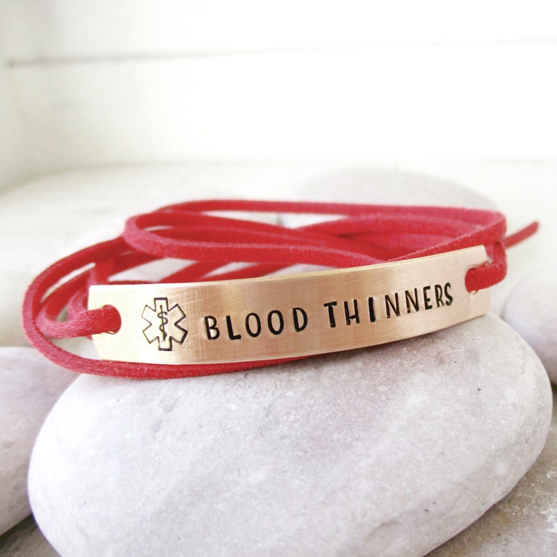 Blood Thinners Medical Alert Bracelet, on Anticoagulants Meds, Med ...