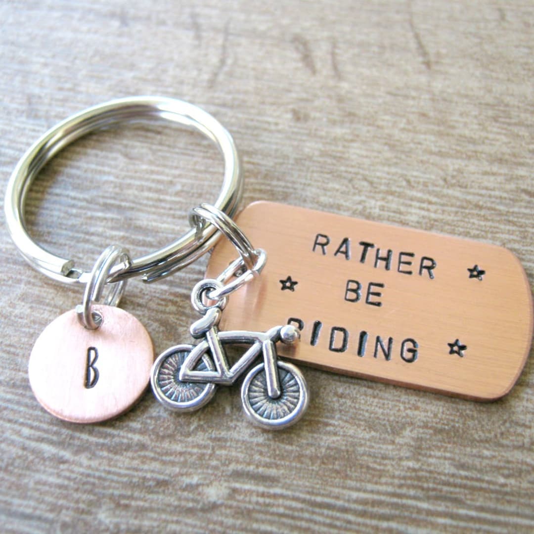 Rather Be Riding Keychain, Bike Rider's, Keychain, Bicycle Keychain ...