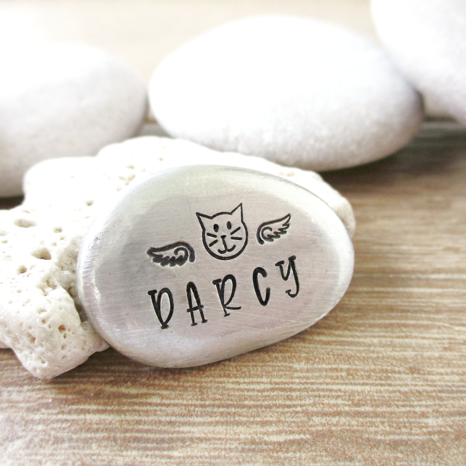 Cat Memorial Pocket Rock, Kitty Pocket Token, Name and Years Lived ...