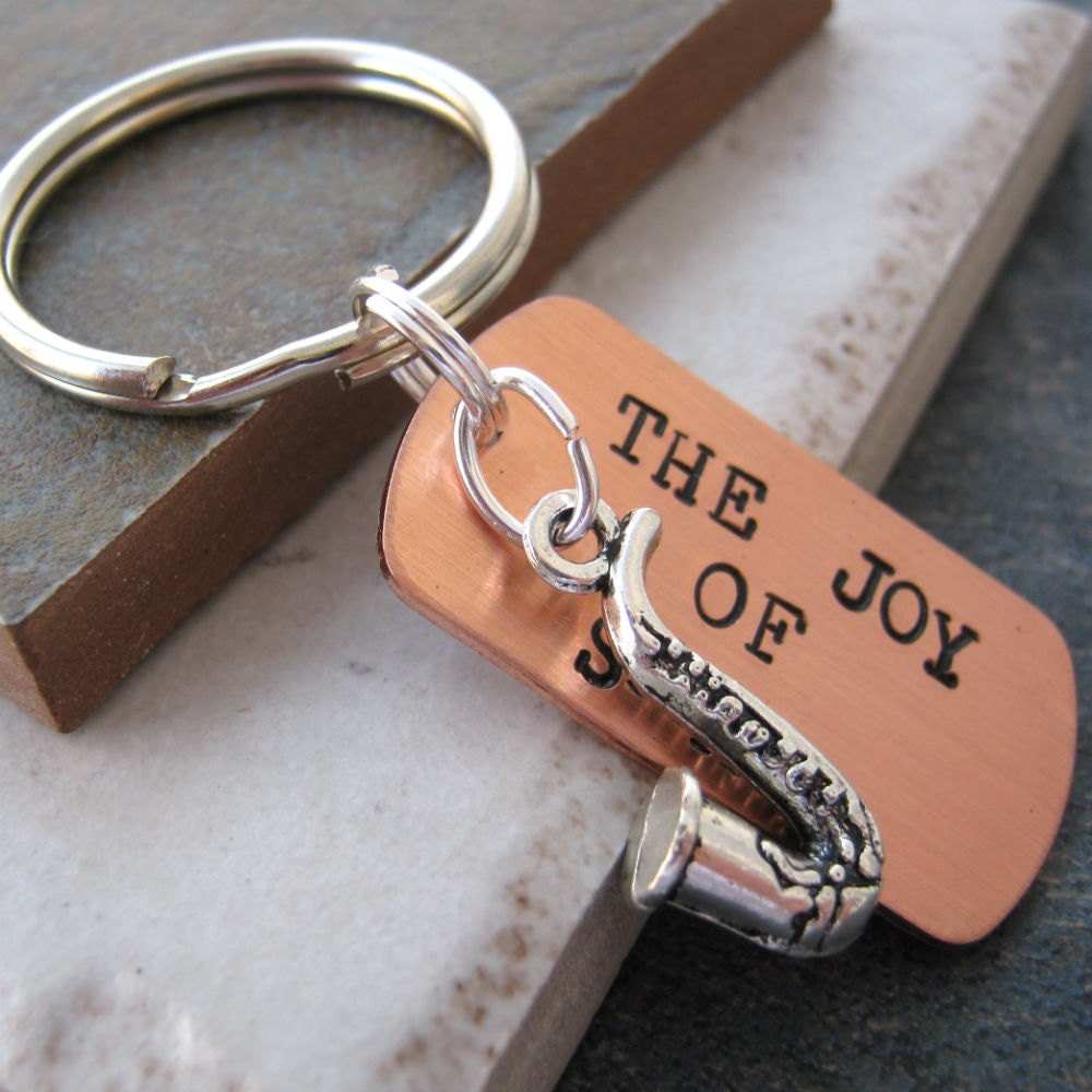 The Joy of Sax SAXOPHONE Keychain, Comes With Sax Charm and Silver ...