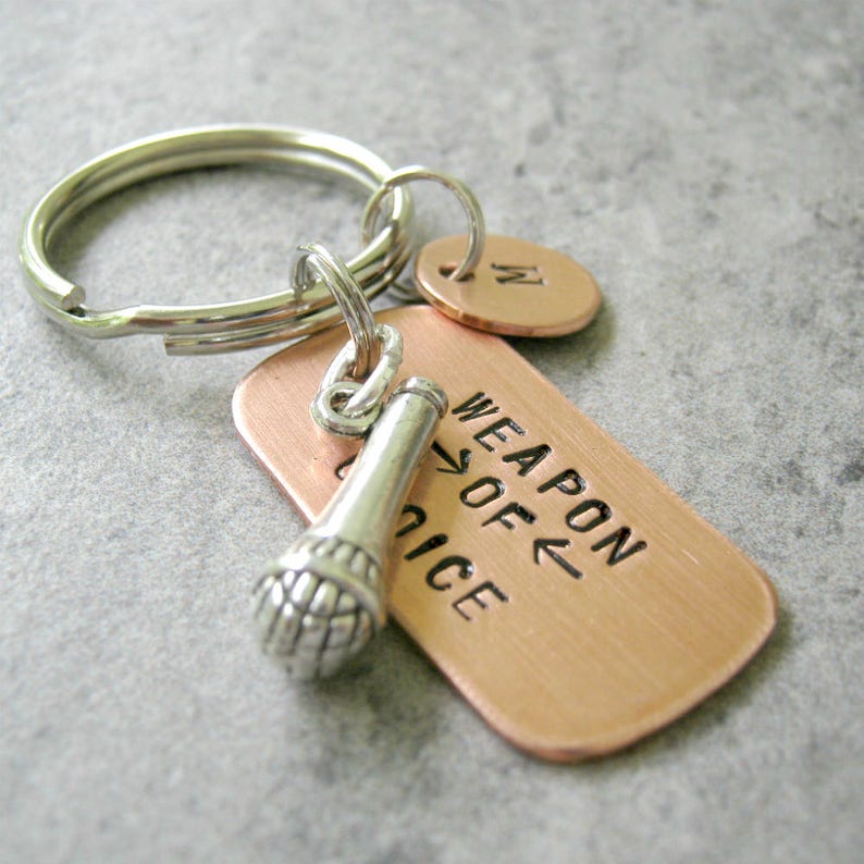 Personalized MICROPHONE Keychain, Hand Held Microphone, Great Gift for ...