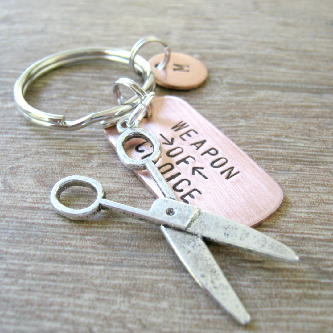 SCISSORS Keychain, Weapon of Choice, Seamstress Gift, Crafter Gift ...