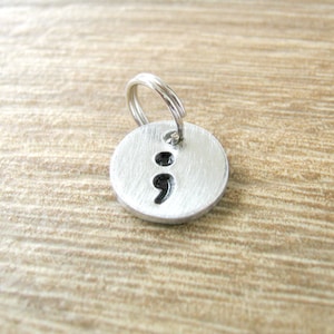Semi Colon Charm, Semi Colon Pendant, Semi Colon Disc, Semi Colon ...