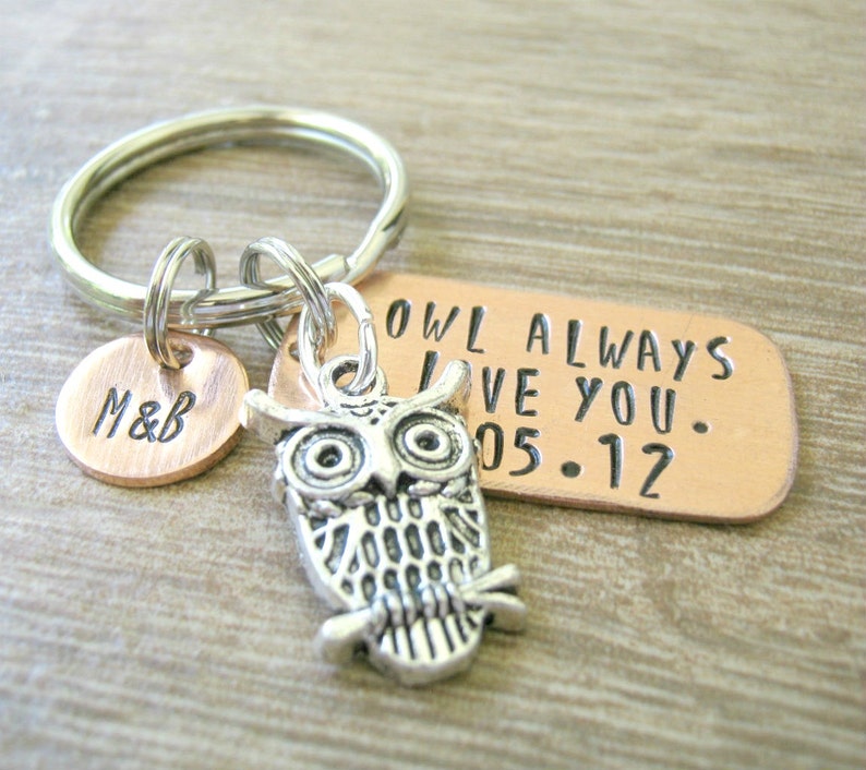 Personalized Owl Keychain Owl Always Love You With | Etsy