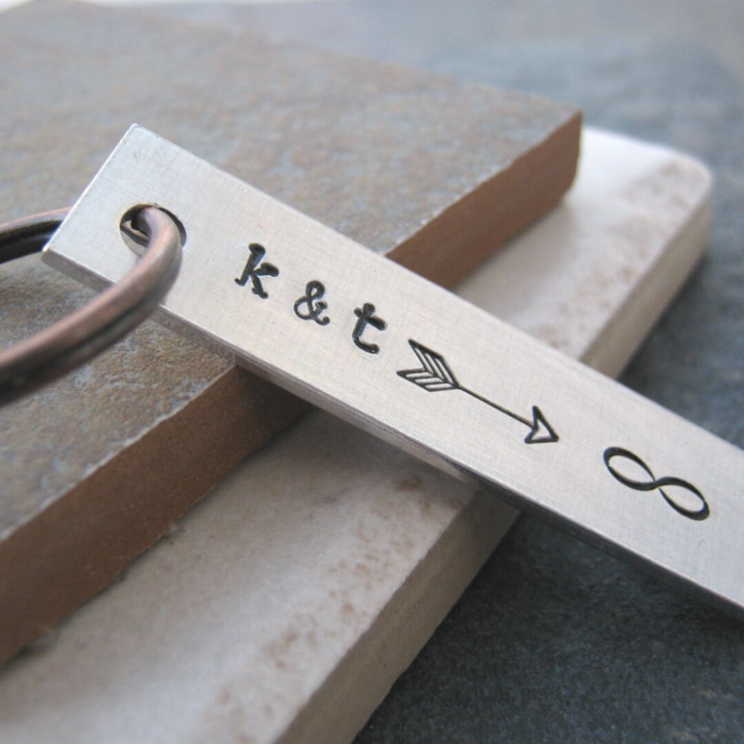Personalized Couples Keychain, Arrow Keychain, Infinity Keychain ...