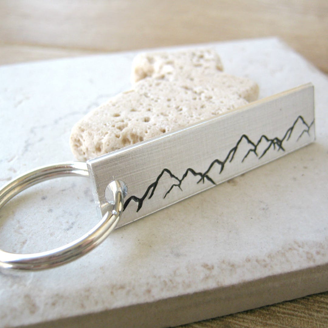Mountain Range Keychain, Mountains Keychain, Mountain Keychain, Hiking ...