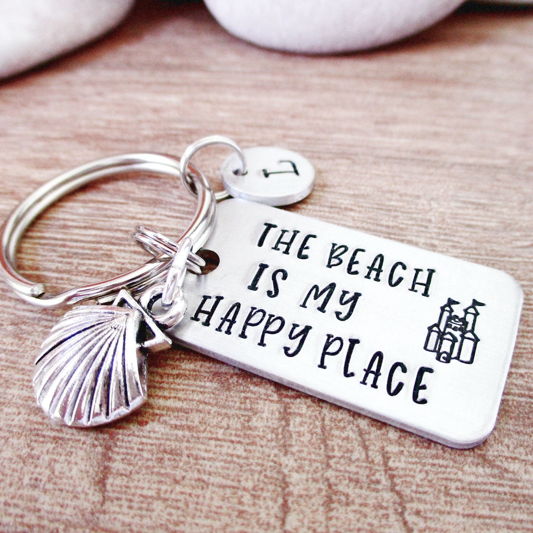 Beach Keychain, Shore Keychain, the Beach is My Happy Place, Beach ...