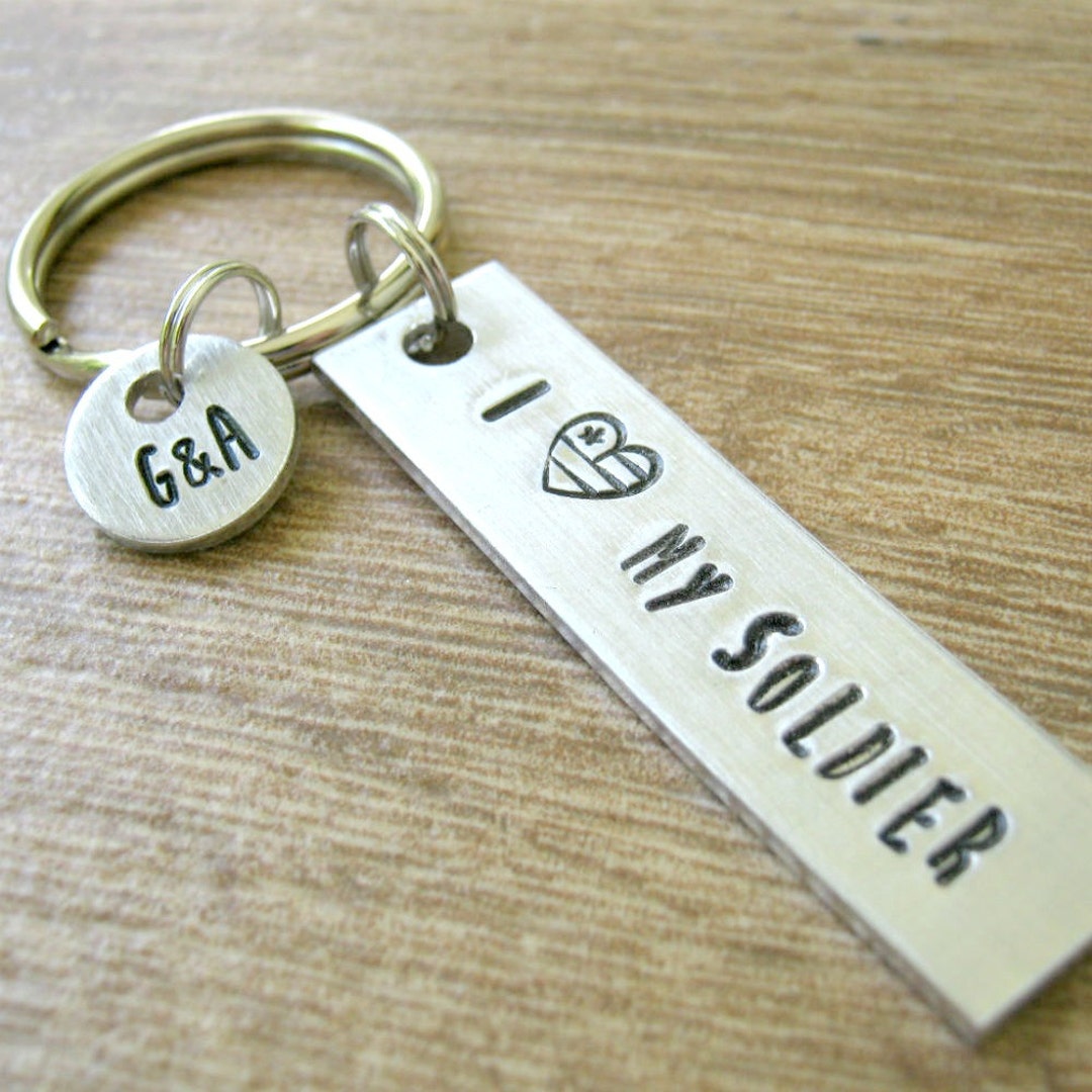 I Love My Soldier Keychain, Army Keychain, Patriotic Keychain, Army ...