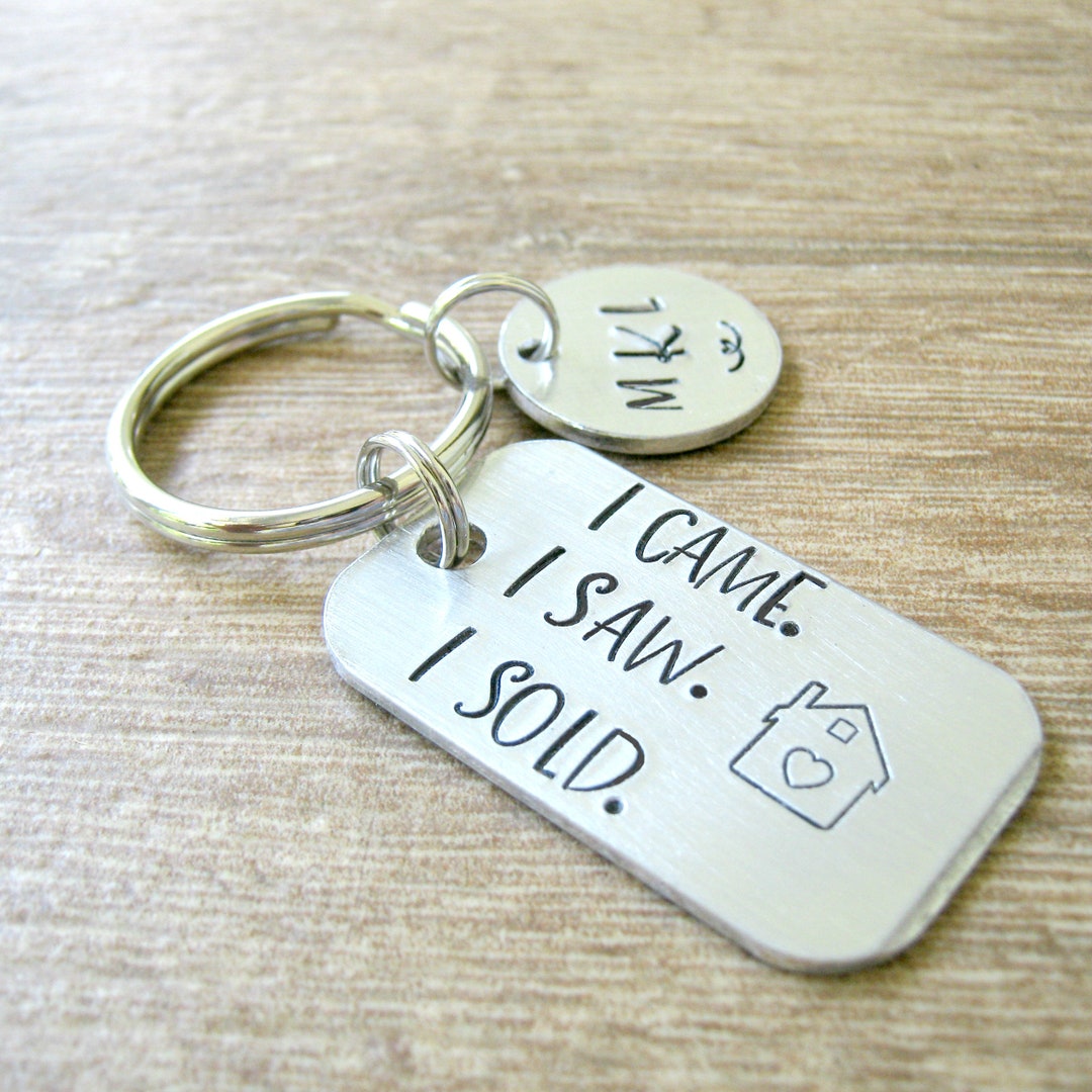 I Came I Saw I Sold Keychain, Real Estate Agent Keychain, Optional ...