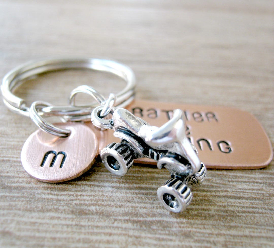4 Wheeler ATV Keychain, ATV Rather Be Riding ATV Charm, Four Wheeling ...