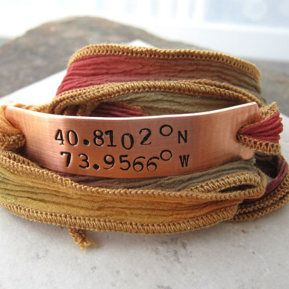 Latitude Longitude Bracelet GPS Bracelet GPS Coordinates | Etsy