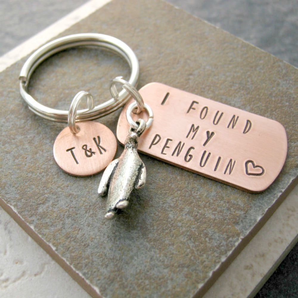 Personalized I Found My Penguin keychain choose to add | Etsy