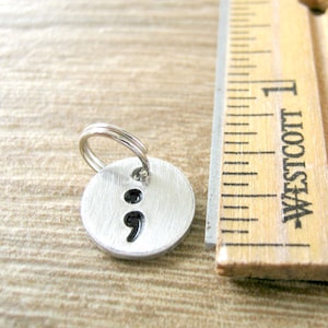 Semi Colon Charm, Semi Colon Pendant, Semi Colon Disc, Semi Colon ...