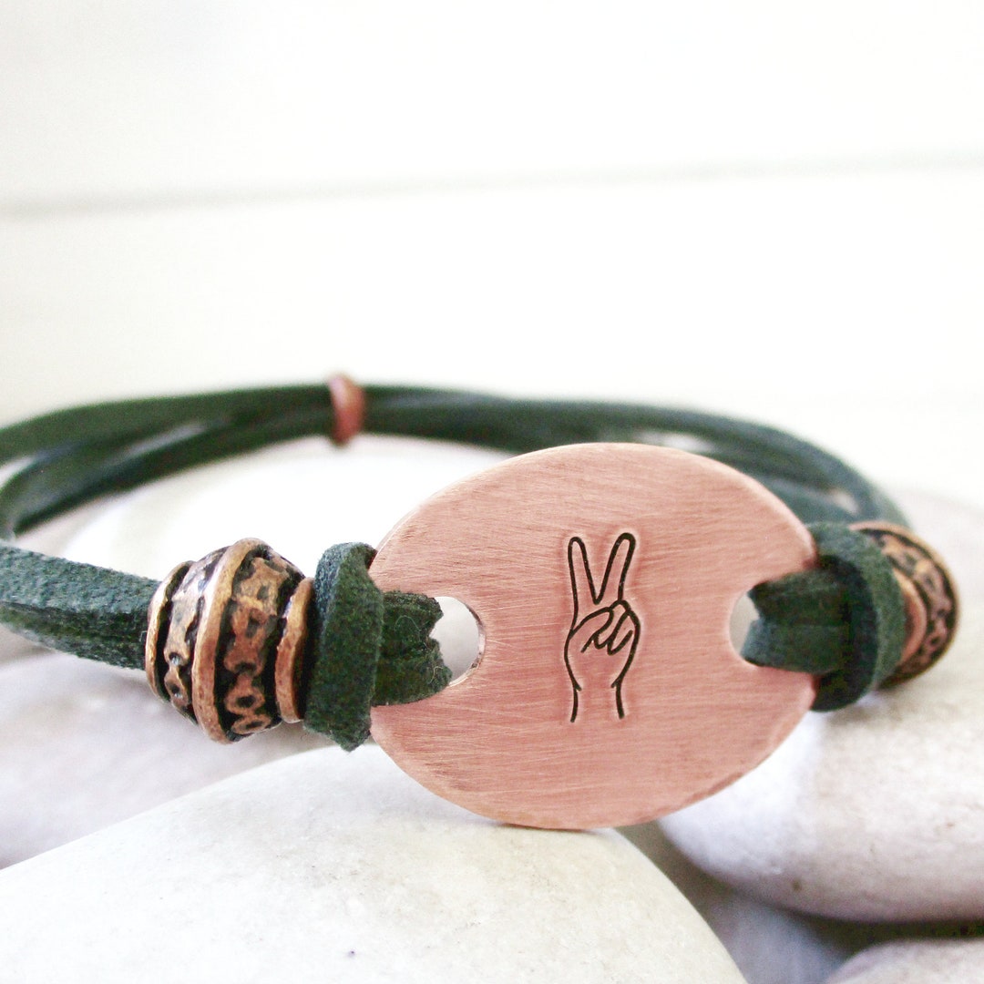Peace Sign Bracelet, Activist Gift, Resistance Jewelry, Peaceful ...
