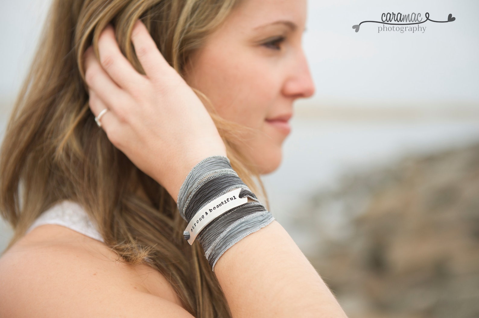FEARLESS Bracelet, October's Edge Silk Ribbon Wrap, Power Phrase ...