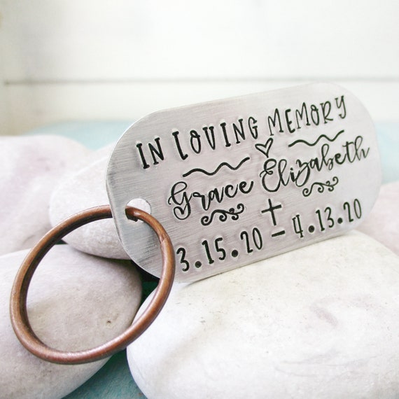 In Loving Memory Memorial Keychain Personalized Details Loss | Etsy