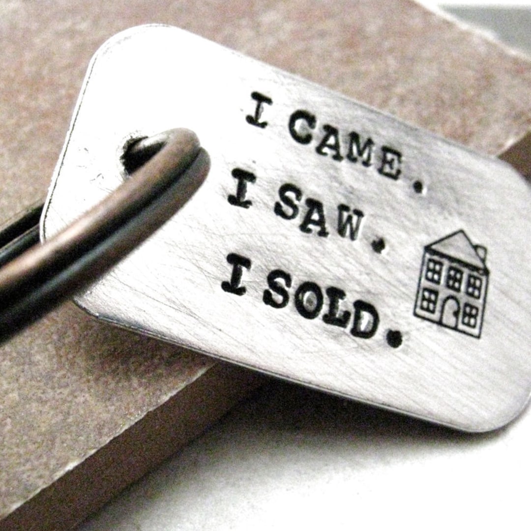 I Came I Saw I Sold Keychain, Real Estate Agent Keychain, Optional ...