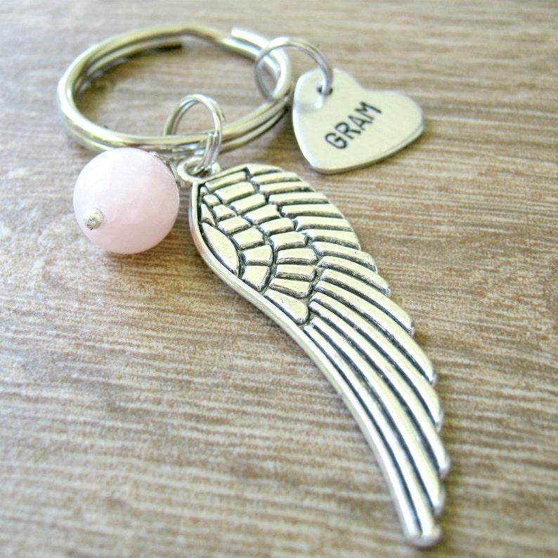 Personalized Angel Wing Keychain Loss of Grandma Keychain - Etsy UK