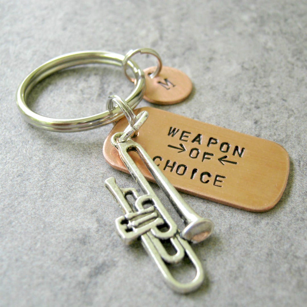 TROMBONE Keychain, Trombone Teacher Gift, Weapon of Choice, Gift for ...