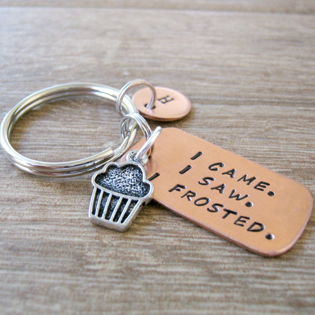 Personalized Cupcake keychain I Came I Saw I Frosted - Etsy.de