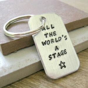 All the World's A Stage Key Chain, Personalized Drama Keychain, Drama ...