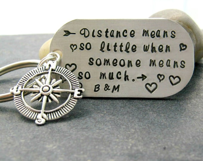 Distance Means so Little When Someone Means so Much Keychain, Long ...