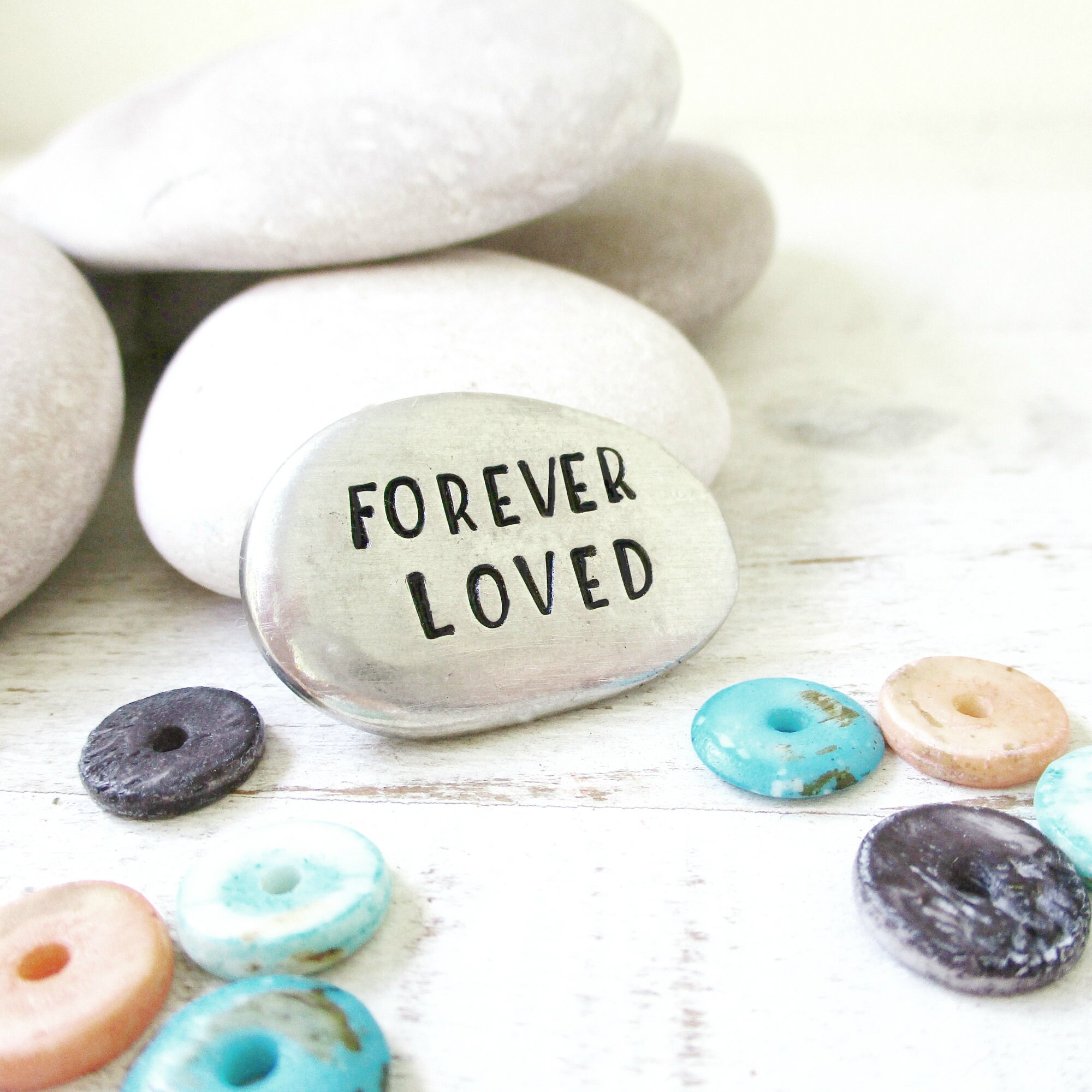 Personalized Fish Memorial Keepsake, Remembrance Pocket Rock, Sympathy ...