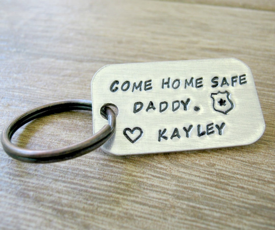 Personalized Come Home Safe Keychain, Come Home Safe Daddy or Mommy ...