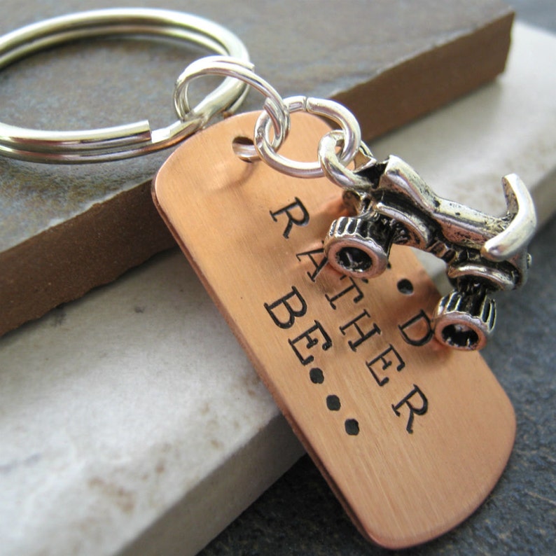 4 Wheeler ATV Keychain I'd Rather Be With ATV Charm and - Etsy