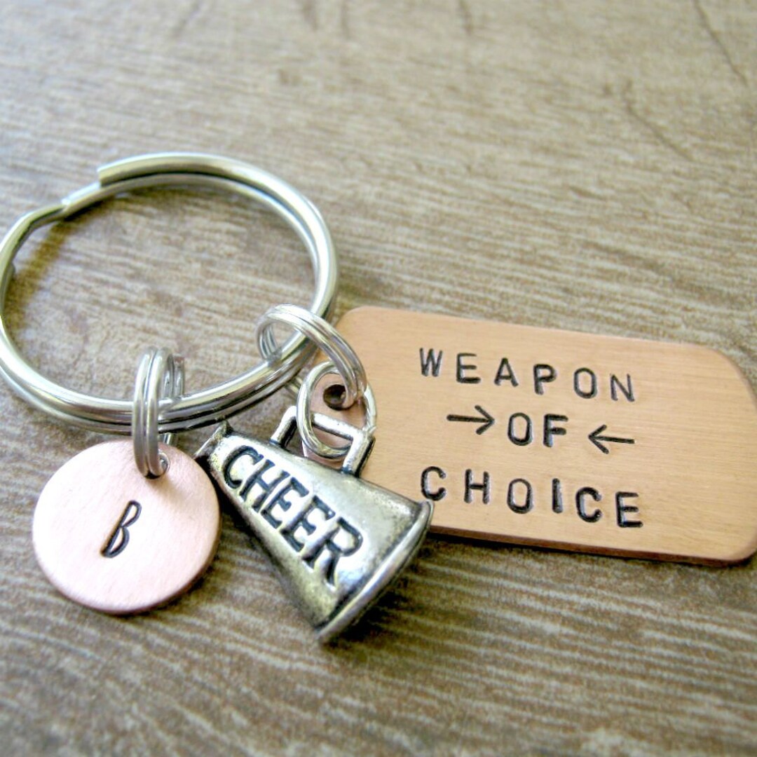 CHEERLEADING Keychain, Weapon of Choice, Cheerleader Gift, Cheerleading ...