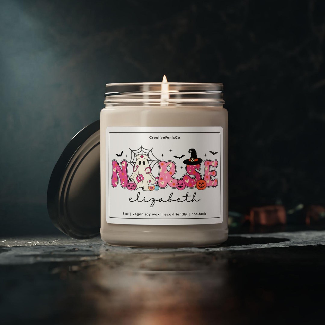 Halloween Nurse Candle, Custom Nurse Candle, Nurse Gift, Halloween ...