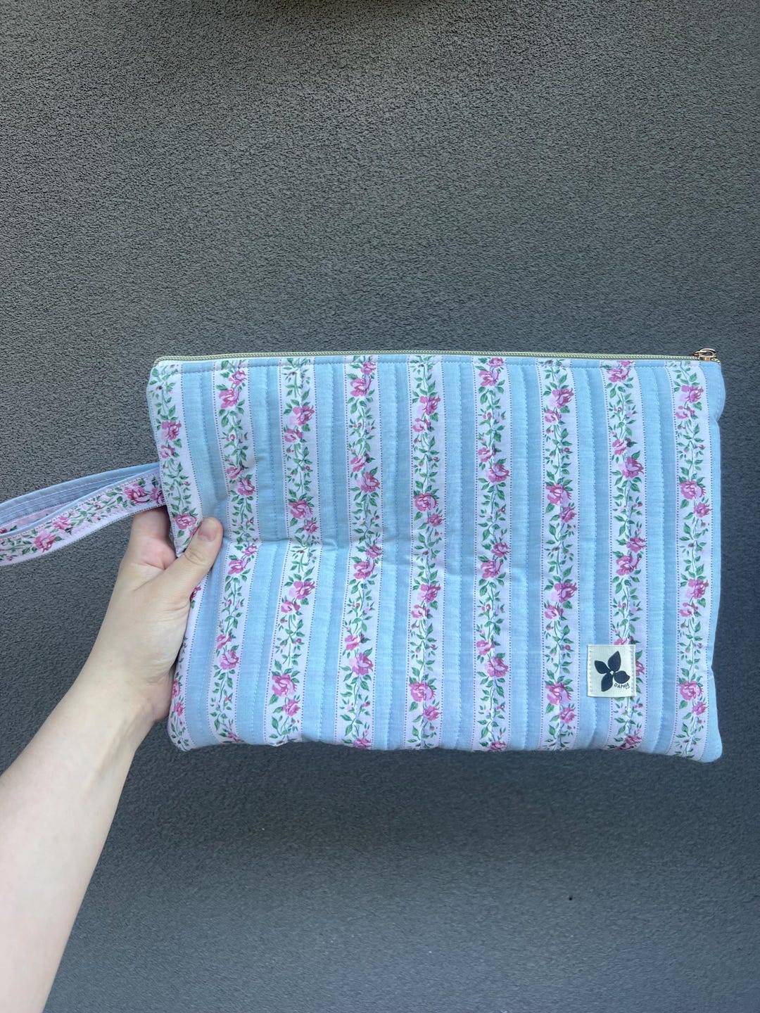 Upcycled Quilted Laptop Case - Vintage Floral - Etsy