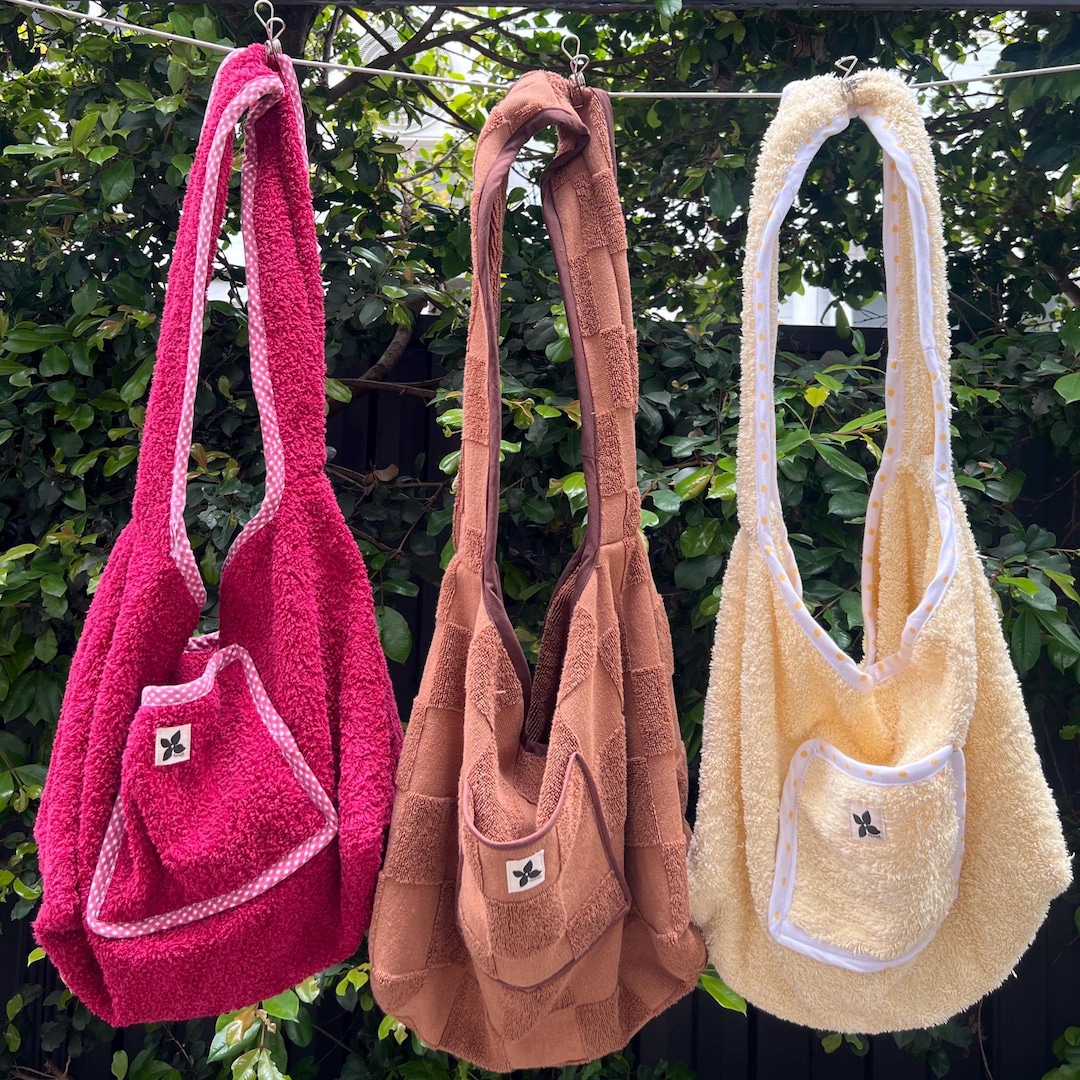 Jenny Upcycled Towel Slouchy Shoulder Beach Bag - Etsy